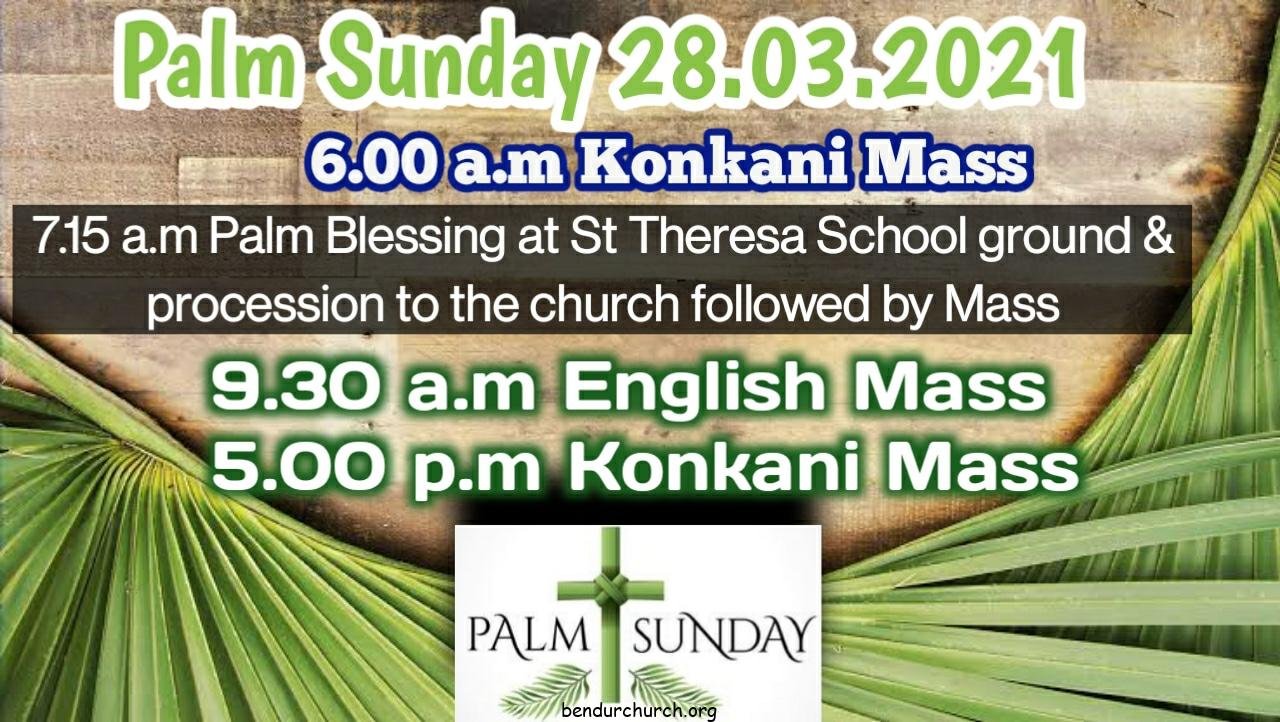 Palm Sunday Mass Timings – St. Sebastian Church, Bendur